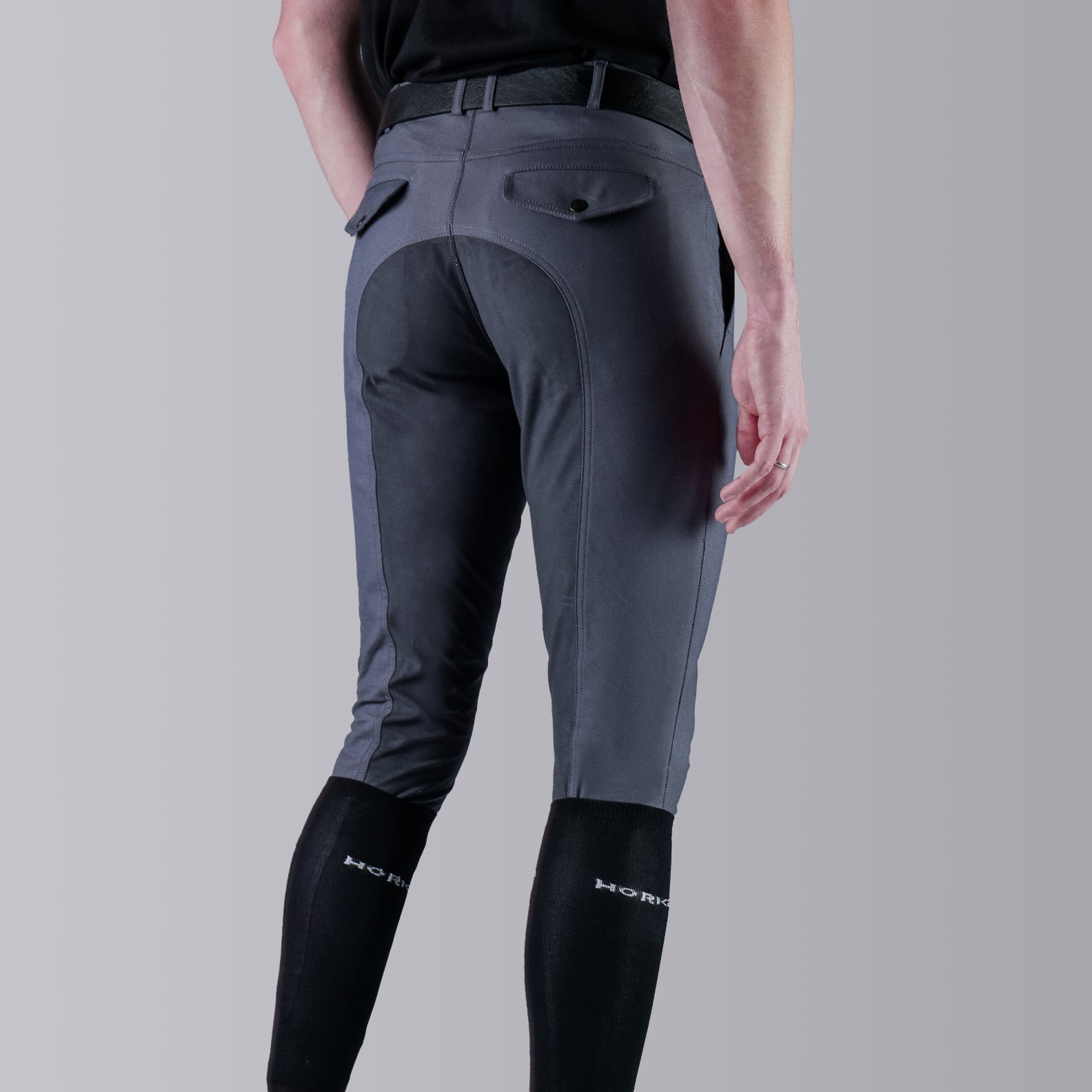 Horka heren rijbroek Jasper, antraciet - Puur Paardenkracht Ruitersport